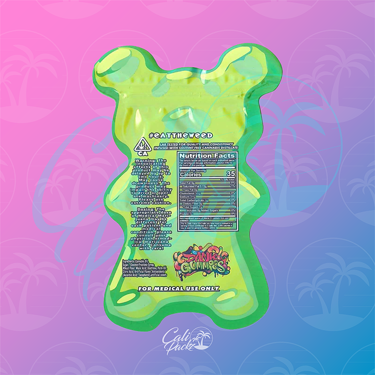 Dank Gummies Green Cali Pack Die Cut 500mg Mylar Bag - CaliPackz