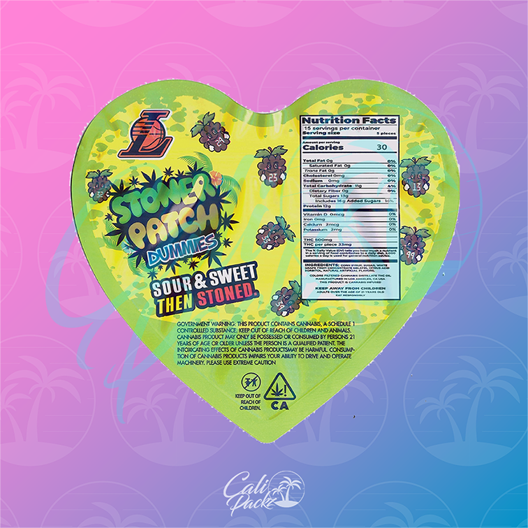 Stoner Patch Grape Cali Pack Die Cut 500mg Mylar Bag - CaliPackz