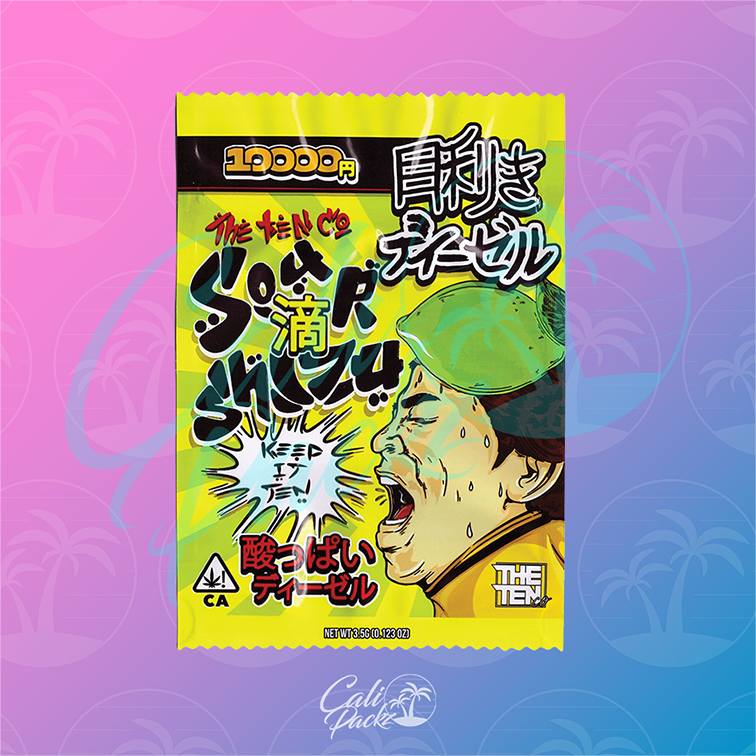 The Ten Co Sour Shizu Cali Pack Die Cut 3.5g Mylar Bag - CaliPackz