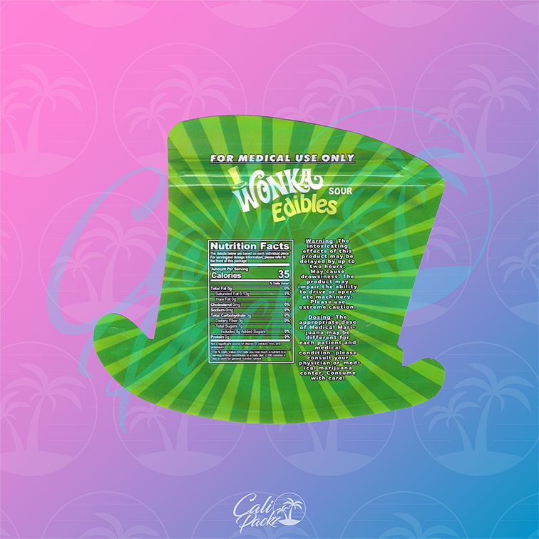 Wonka Edibles Green Cali Pack Die Cut 500mg Mylar Bag - CaliPackz
