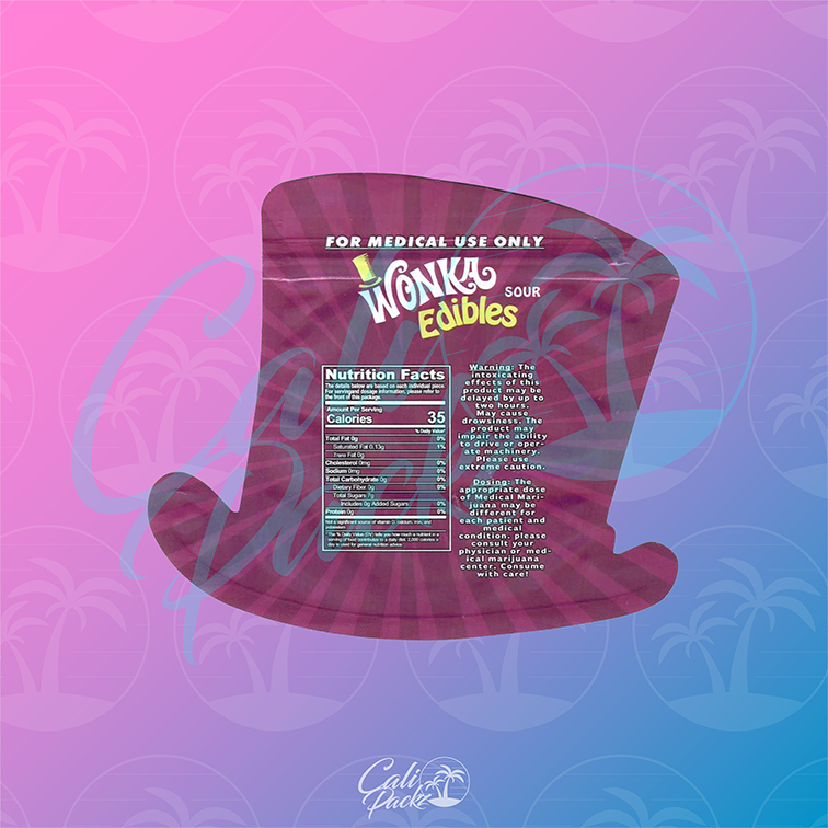 Wonka Edibles Purple Cali Pack Die Cut 500mg Mylar Bag - CaliPackz