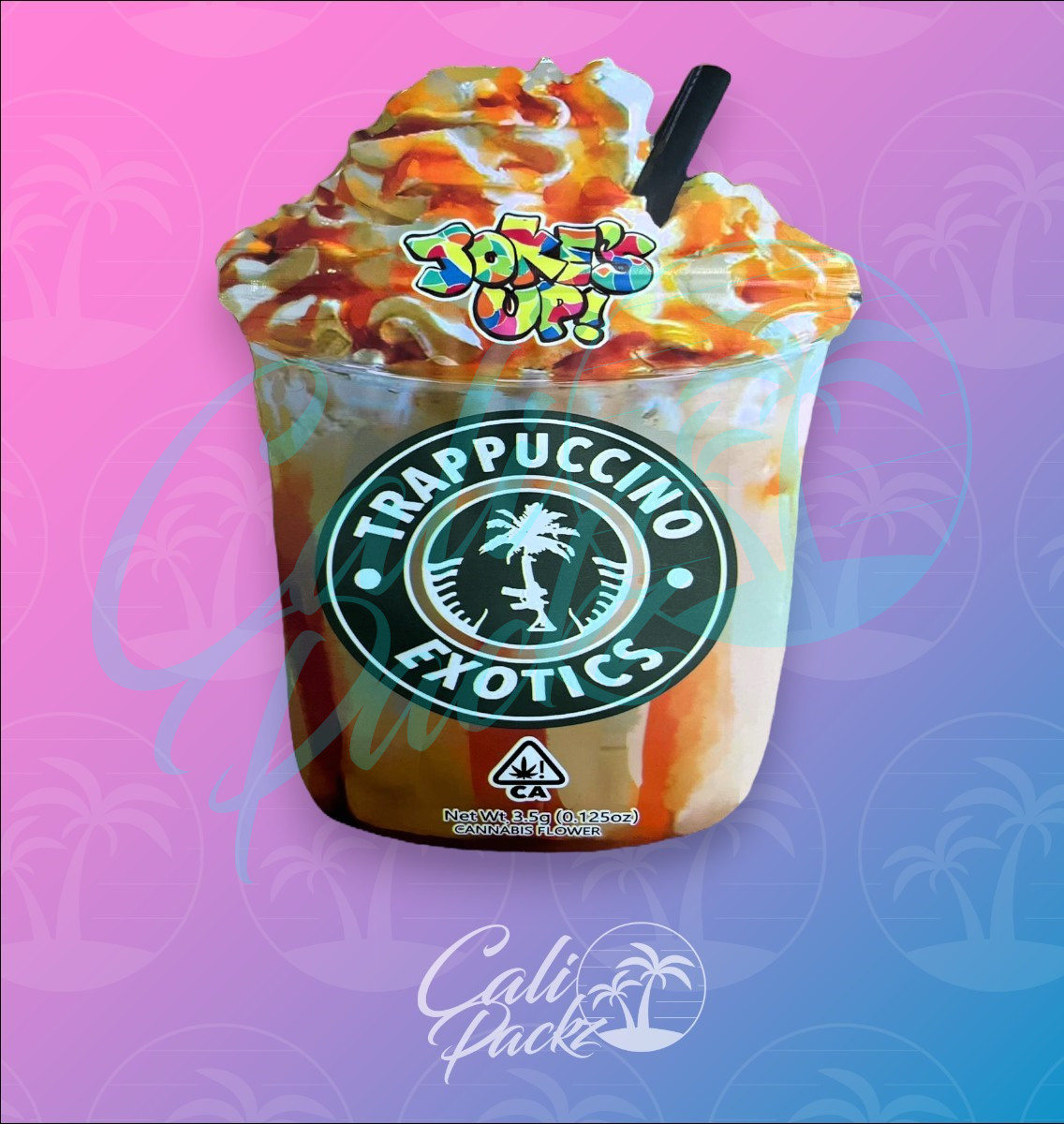 Buy Trappuccino Exotics Die Cut 3.5g Mylar Bag | Die Cut Mylar Bags ...