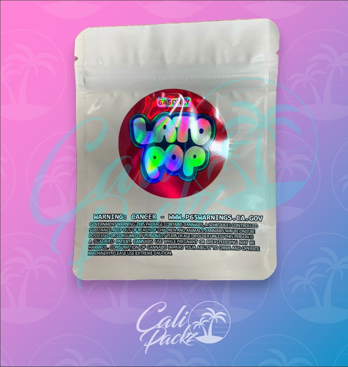 High Tolerance Lato Pop LBs Cali Pack Die Cut 3.5g Mylar Bag - CaliPackz