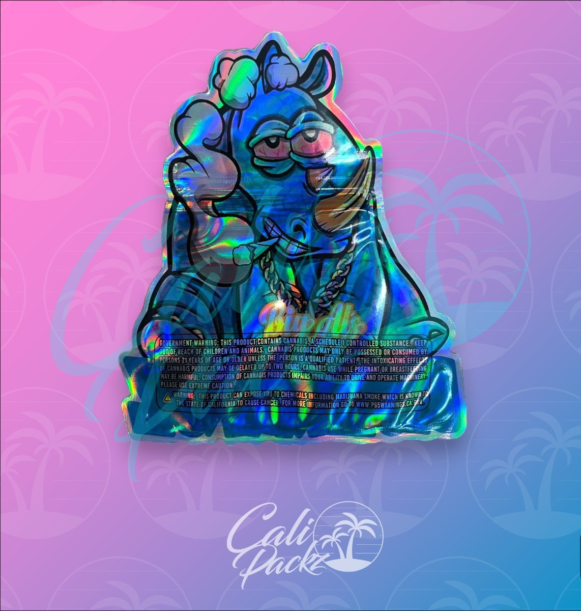 Big Als Blue Rhino Cali Pack Die Cut 3.5g Mylar Bag - CaliPackz